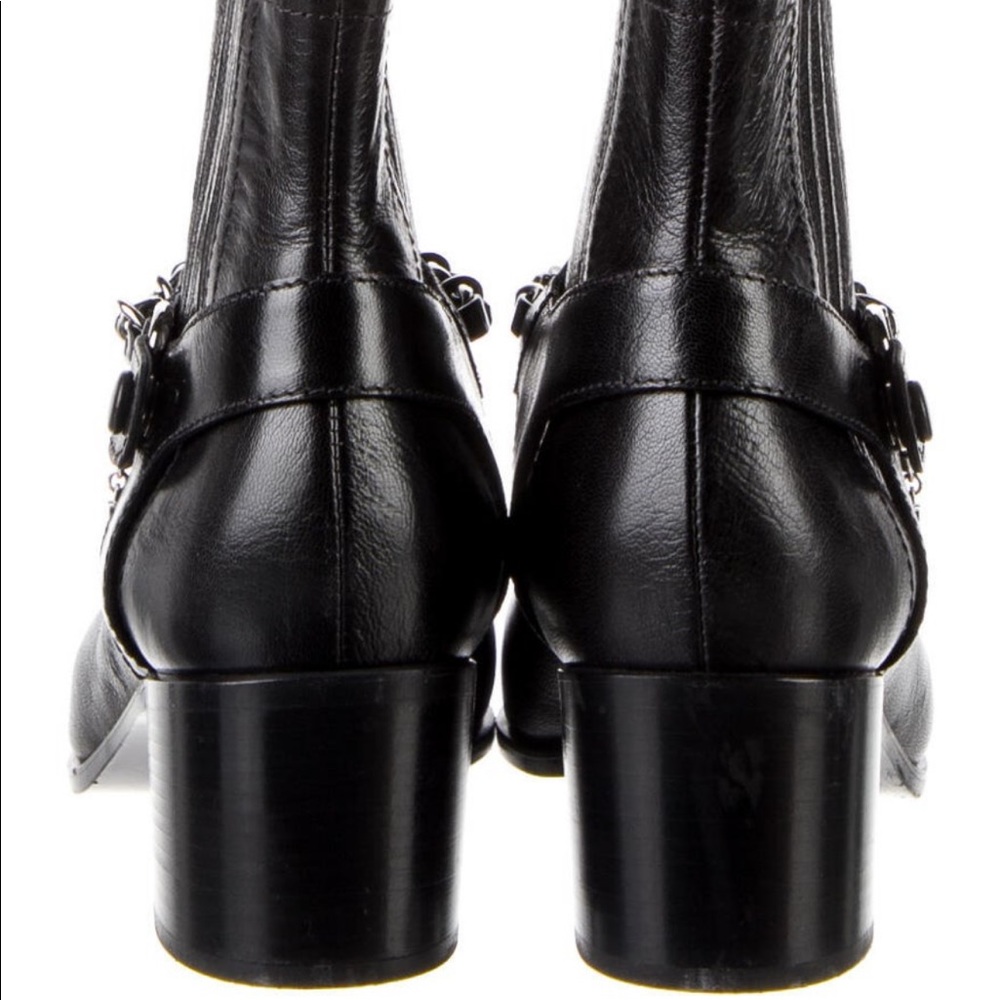 Chanel Bootie Chain-Link Accent Moto Boot Size 8.5 - Gem